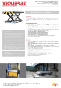 FICHE PRODUIT PLATEFORME ELEVATRICE